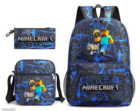 Minecraft Gamers Backpack Set with Lunch bag, pencil case set, 17 inch ...