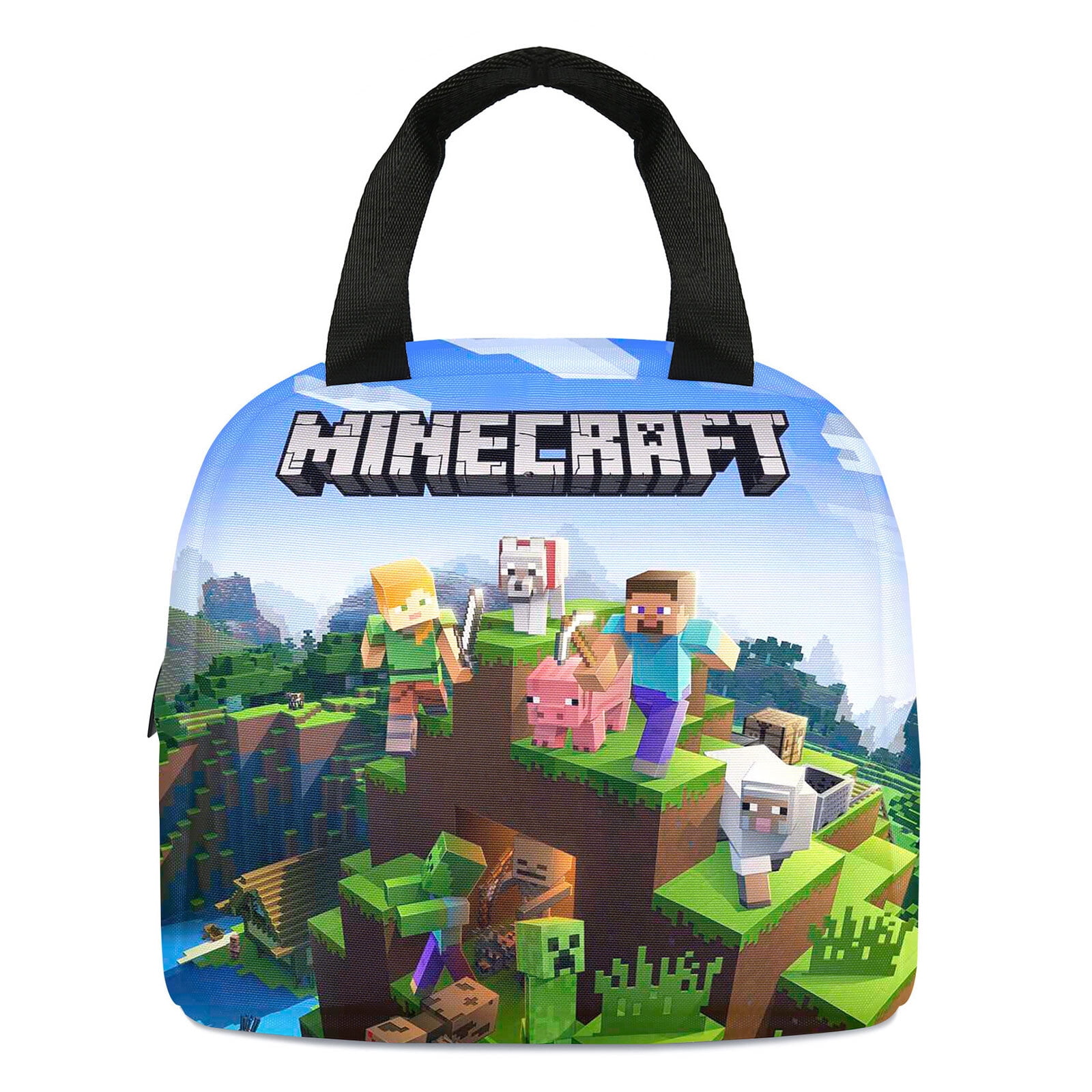 For Minecraft Games Theme Lunch Bag-Reusable Insulated Cooler Water ...