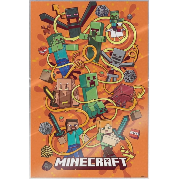 Minecraft - Gaming Poster (Funtage Montage) (Size: 24" x 36 ...