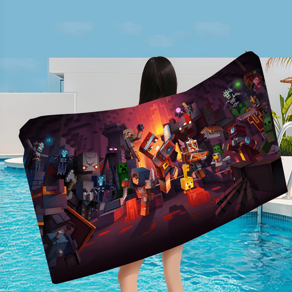Minecraft Ghast Fireball Beach Towel For Kids Personalized Bath Towel ...