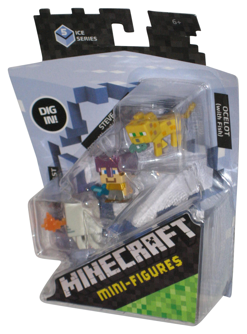 Minecraft Ghast Ocelot with Fish & Steve Mismatch Armor (2015) Mattel ...