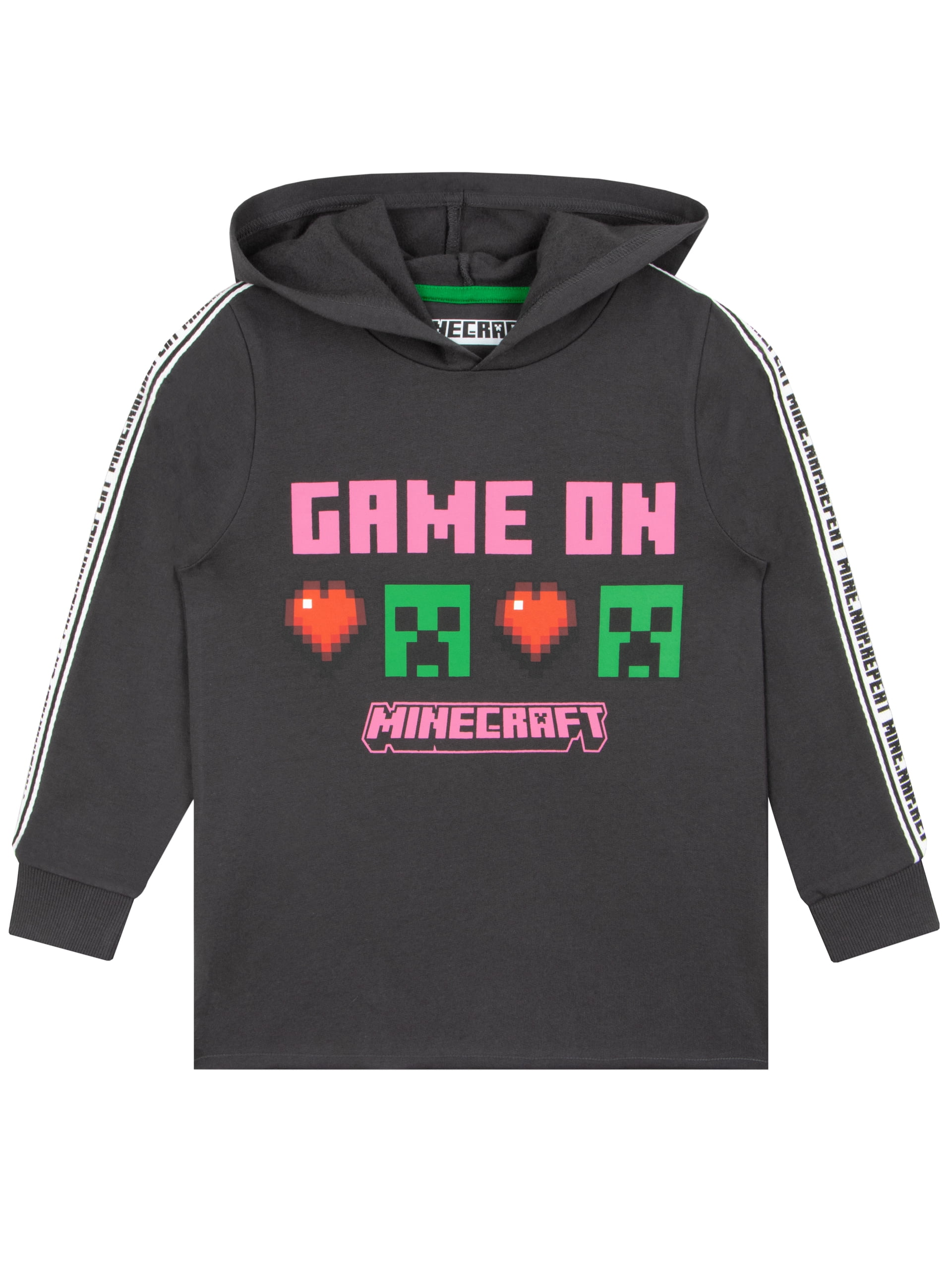 Minecraft Girls Long Sleeve Gaming Creeper Sweatshirt Hoodie Kids ...