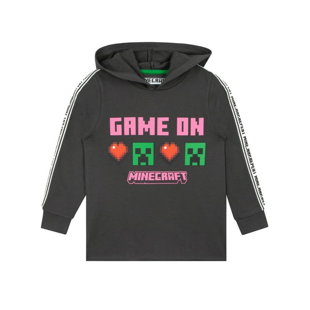 Minecraft Girls Long Sleeve Gaming Creeper Sweatshirt Hoodie Kids ...