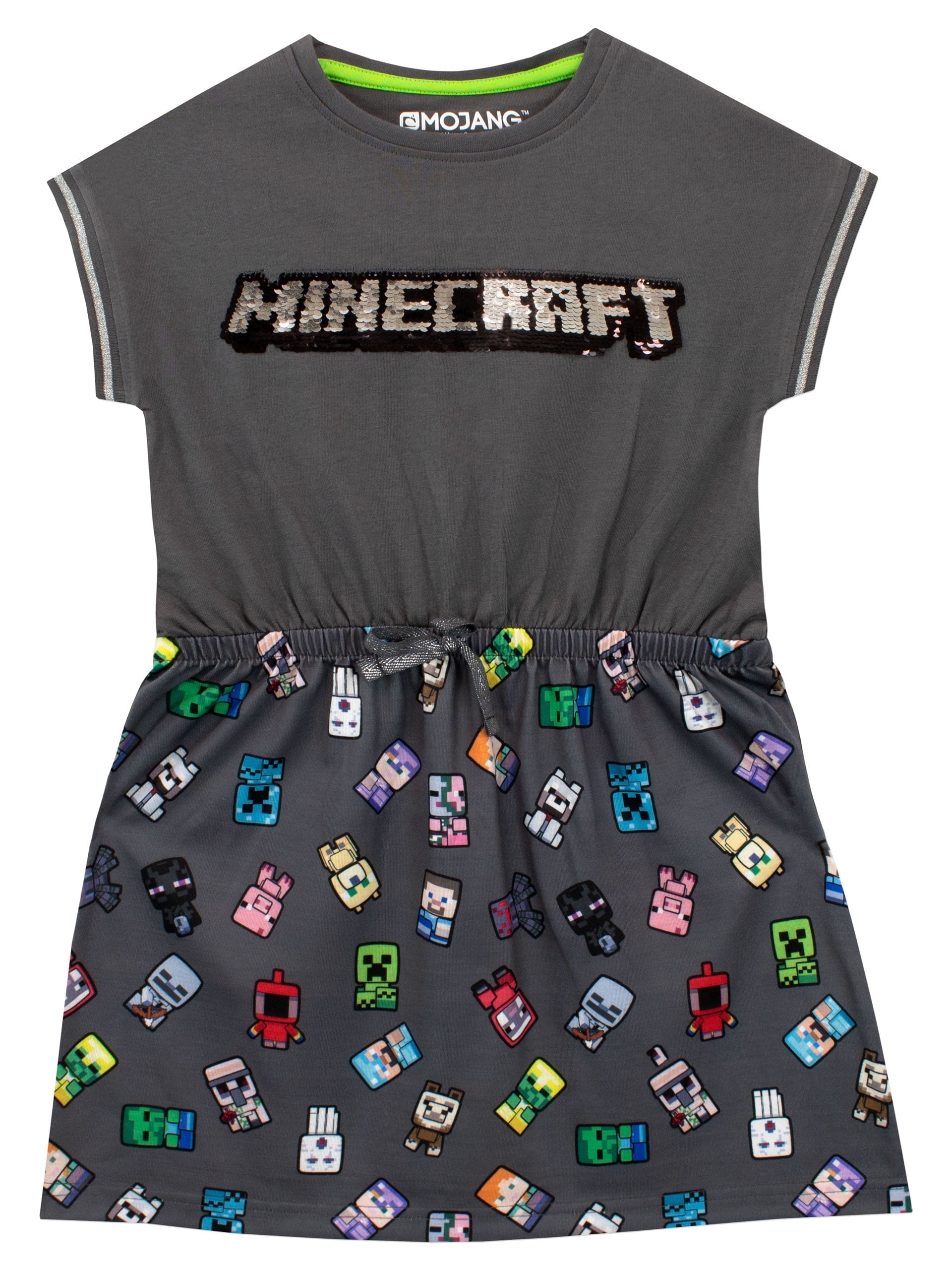 Minecraft Girls Short Sleeve Dress Sizes 6-14 - Walmart.com