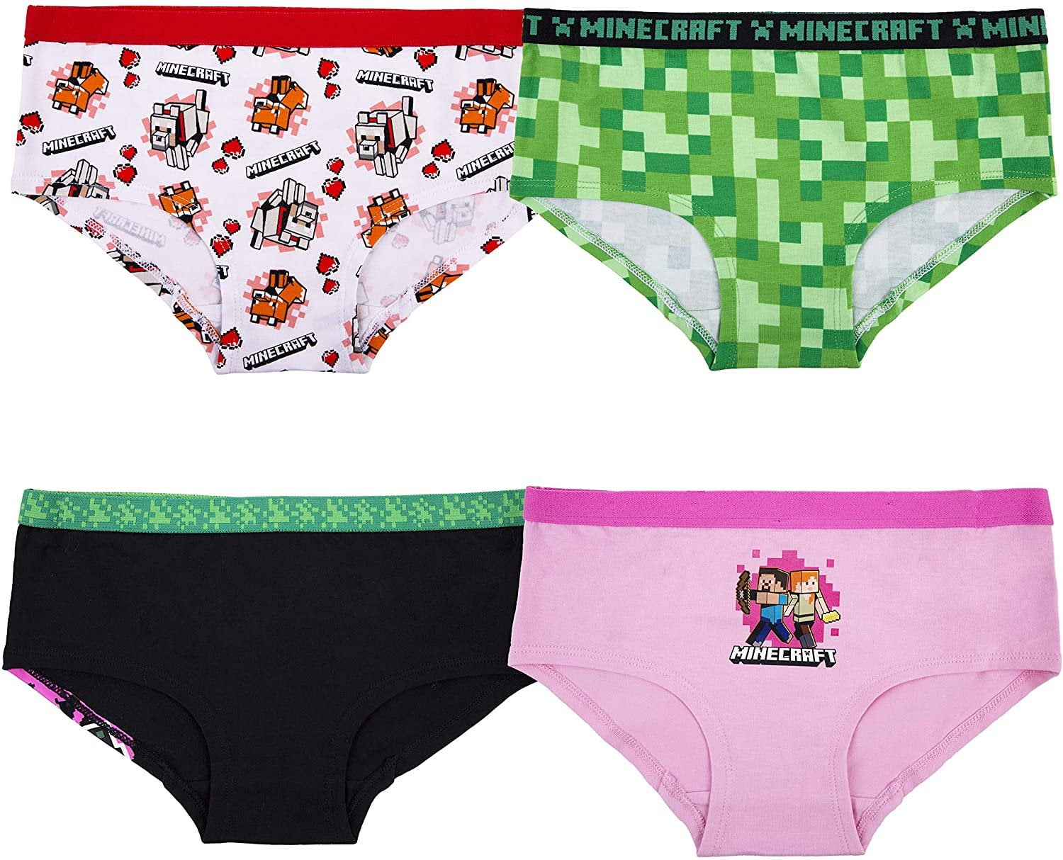 Minecraft Girls' Underwear Multipacks, Minecraft4pk, 8 - Walmart ...