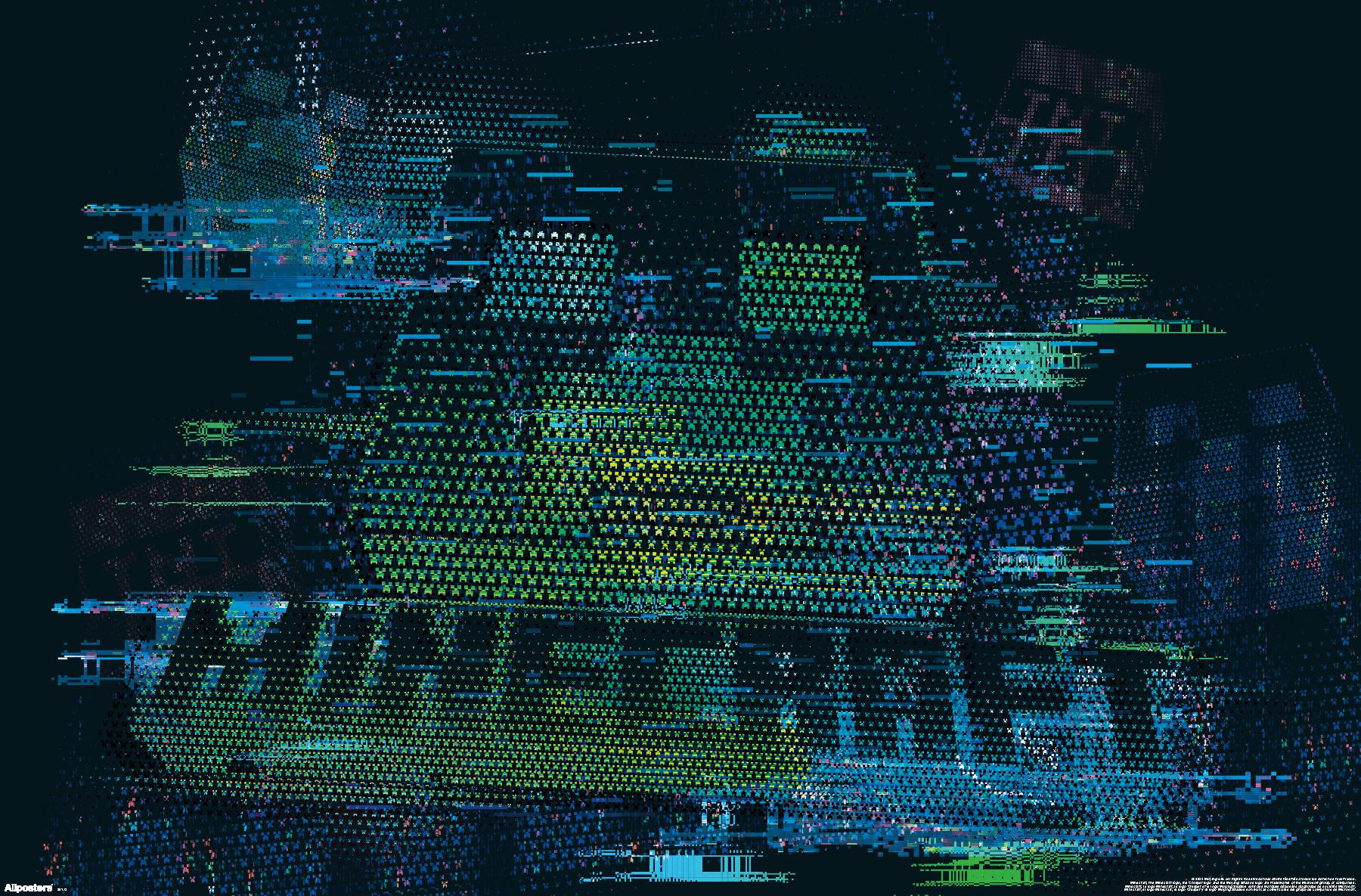 Minecraft: Glitch - Creeper Wall Poster, 22.375" x 34" - Walmart.com