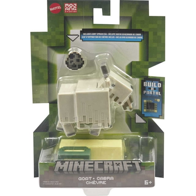 Minecraft 3.25-in Scale Goat Action Figure with Accessory & Portal ...
