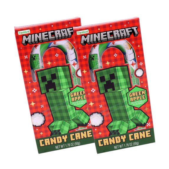 Minecraft Green Apple Candy Cane 2 Pack – Holiday Creeper Edition, 1.76 ...