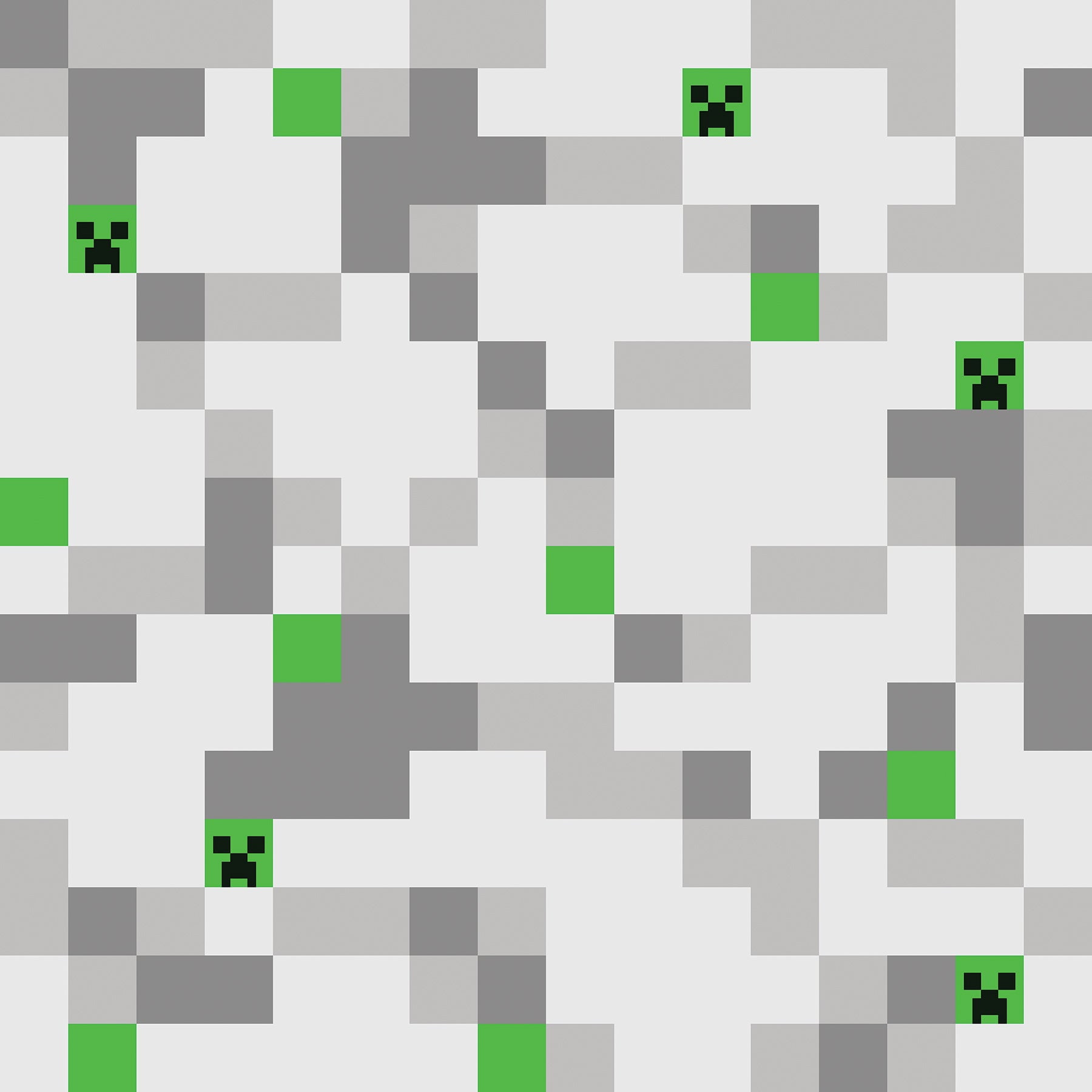 Minecraft Grey Pixel Creeper Peel & Stick Wallpaper - Walmart.com