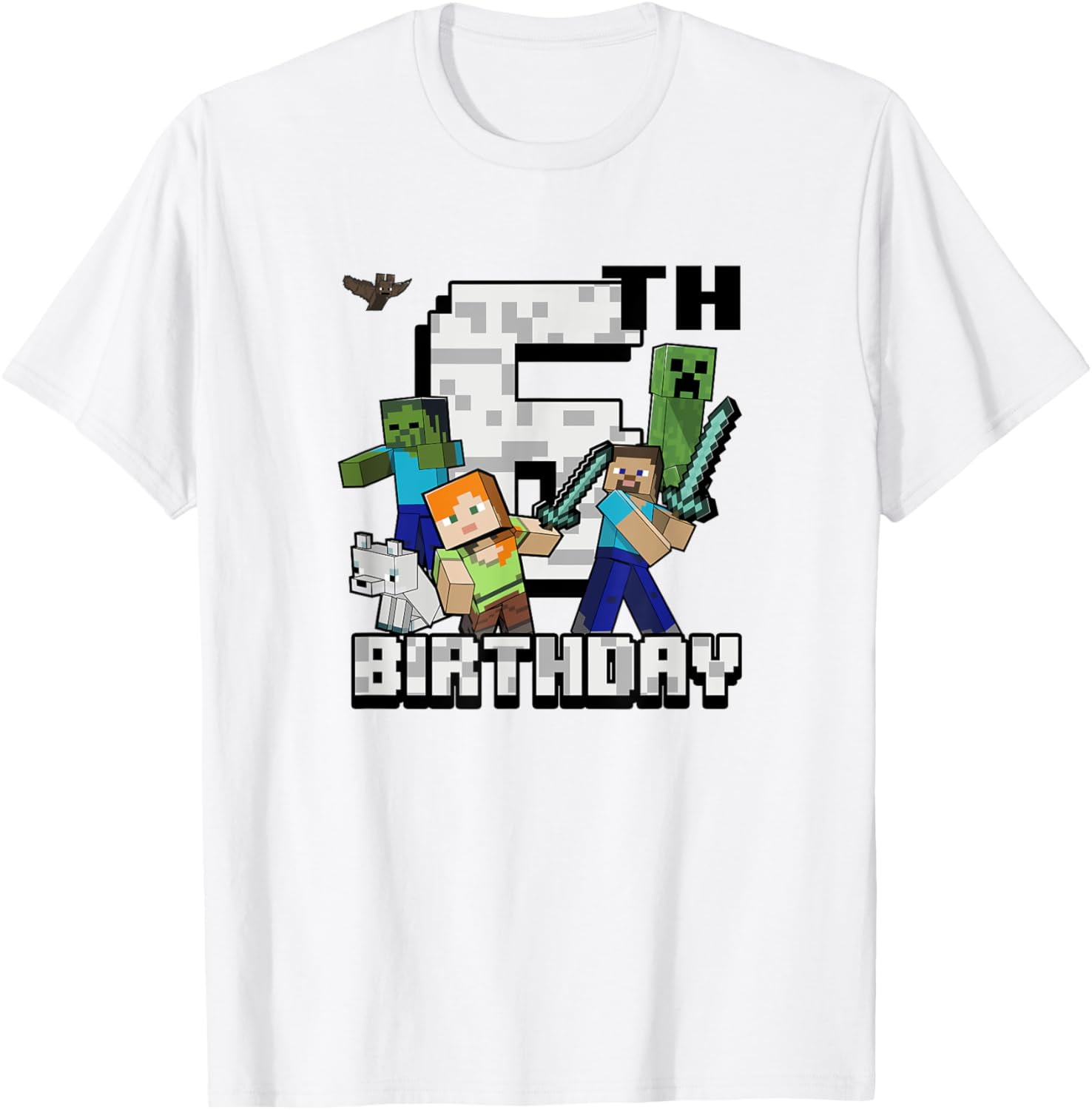 Minecraft Group Shot Happy 6th Birthday T-Shirt - Walmart.com