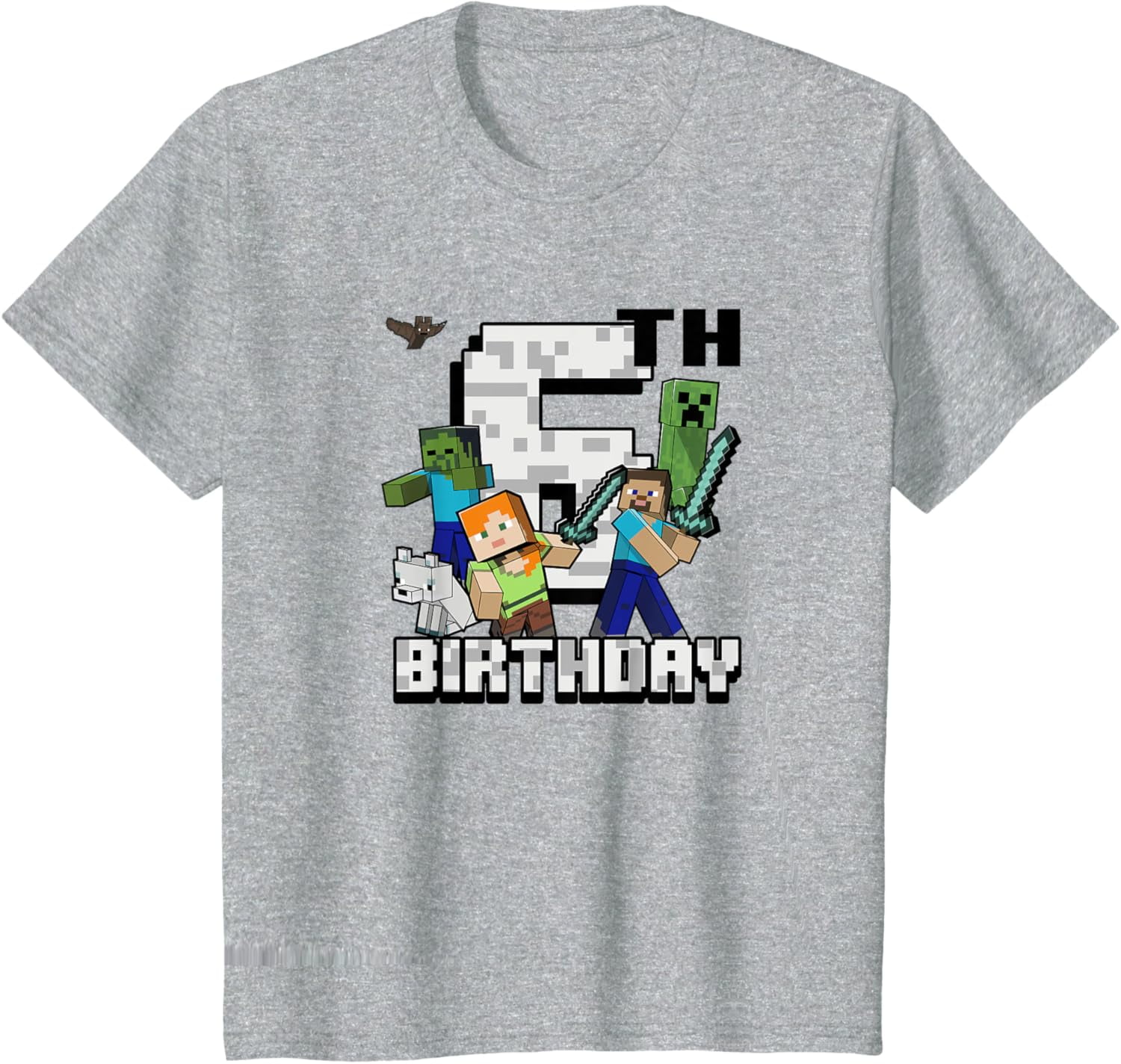 Minecraft Group Shot Happy 6th Birthday T-Shirt - Walmart.com