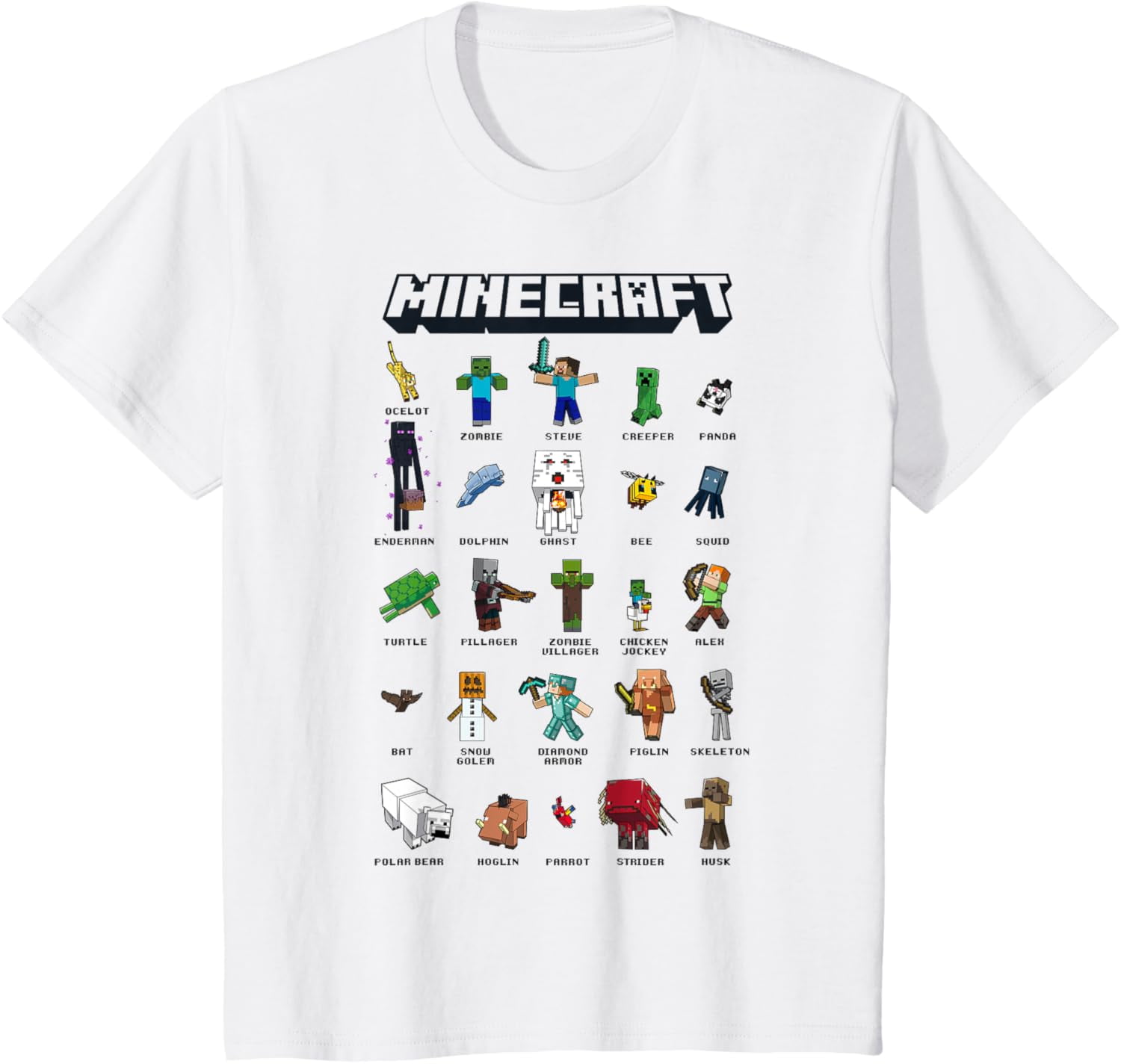 Minecraft Group Shot Poster Collage Style T-Shirt - Walmart.com