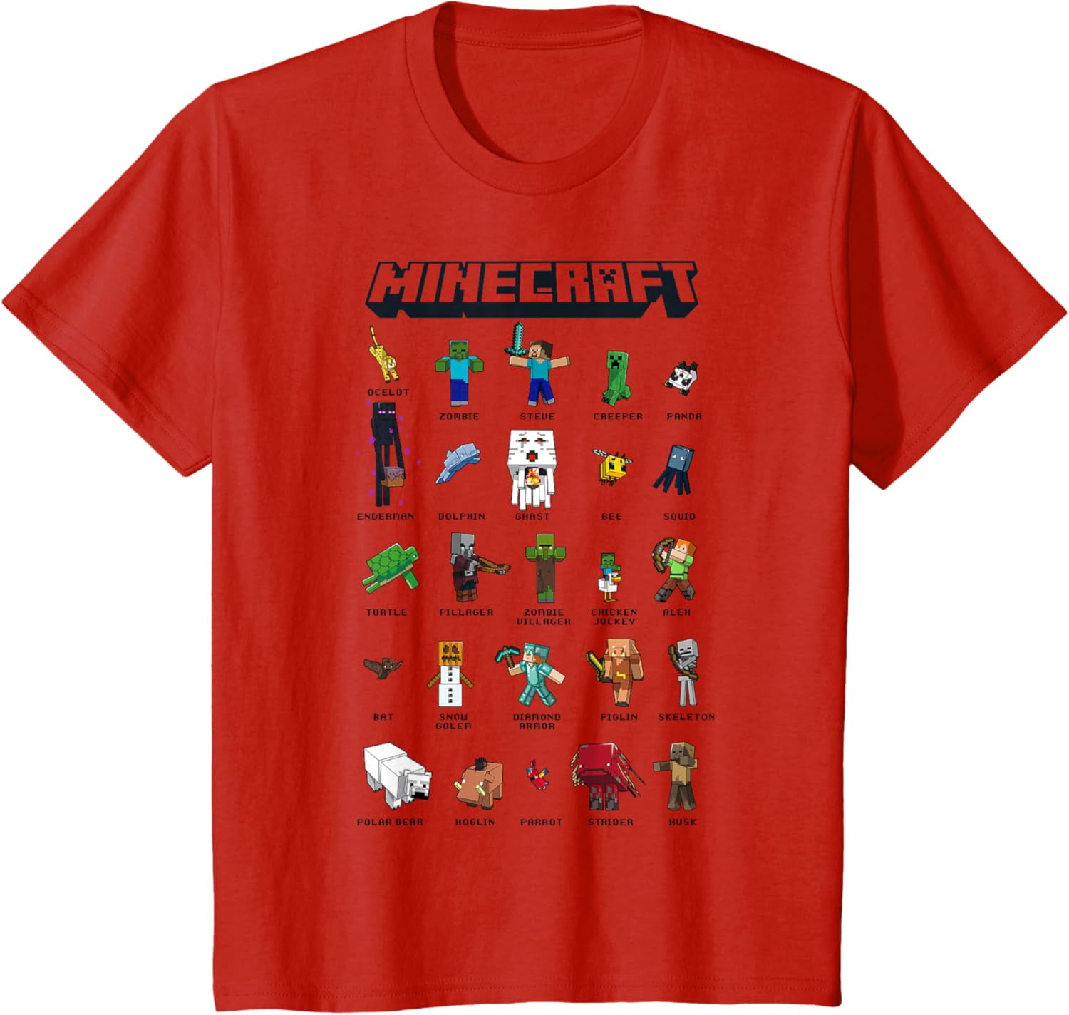 Minecraft Group Shot Poster Collage Style T-Shirt - Walmart.com