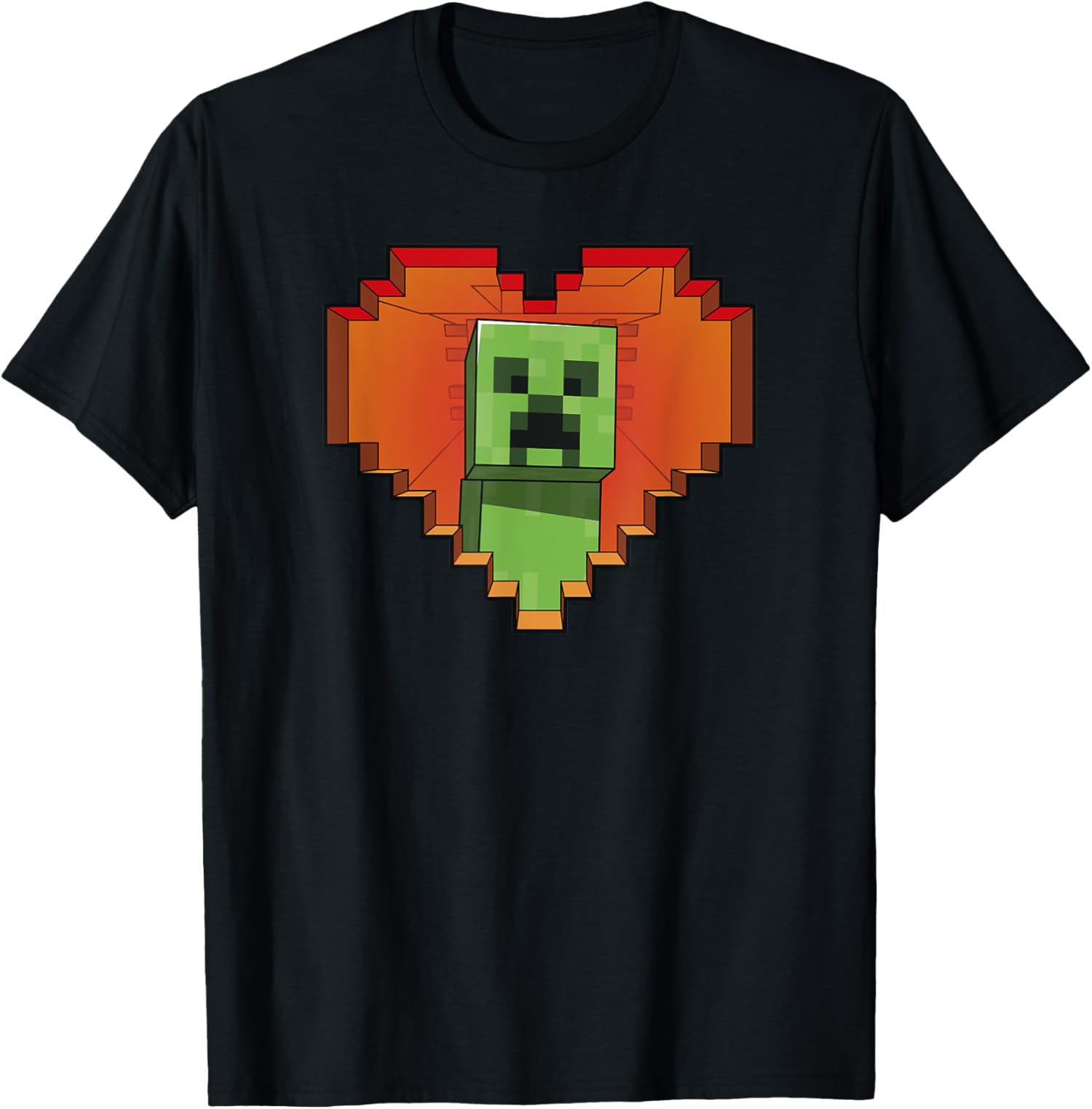 Minecraft Heart Logo Creeper Fill T-Shirt - Walmart.com