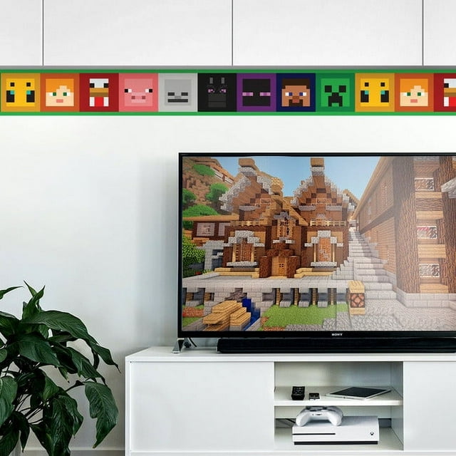 Minecraft Iconic Faces Peel & Stick Wallpaper Border - Walmart.com
