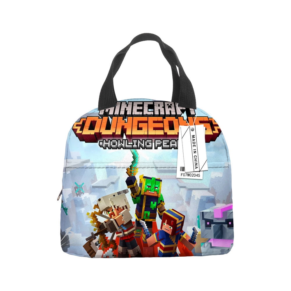 Minecraft Insulated Lunch Bag Lunchbox for Supplies Food Carrier Snacks ...