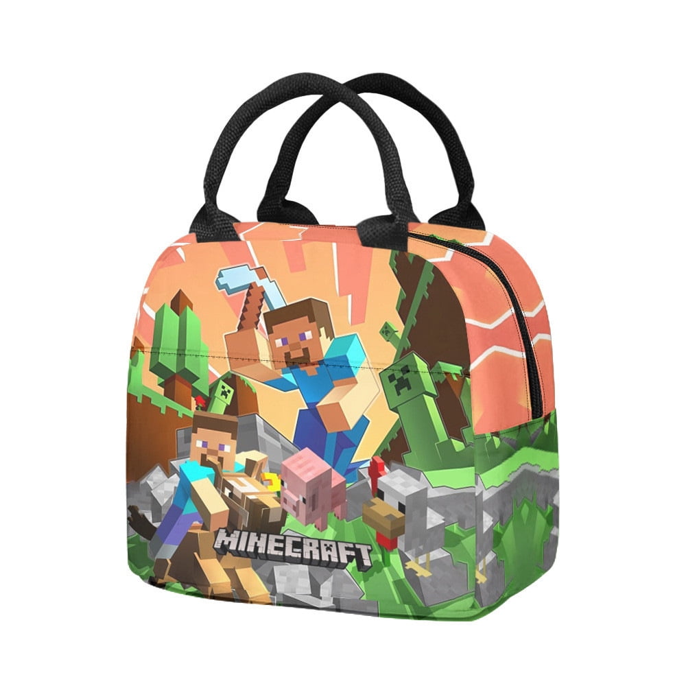 Minecraft Insulated Lunch Bag Lunchbox for Supplies Food Carrier Snacks ...