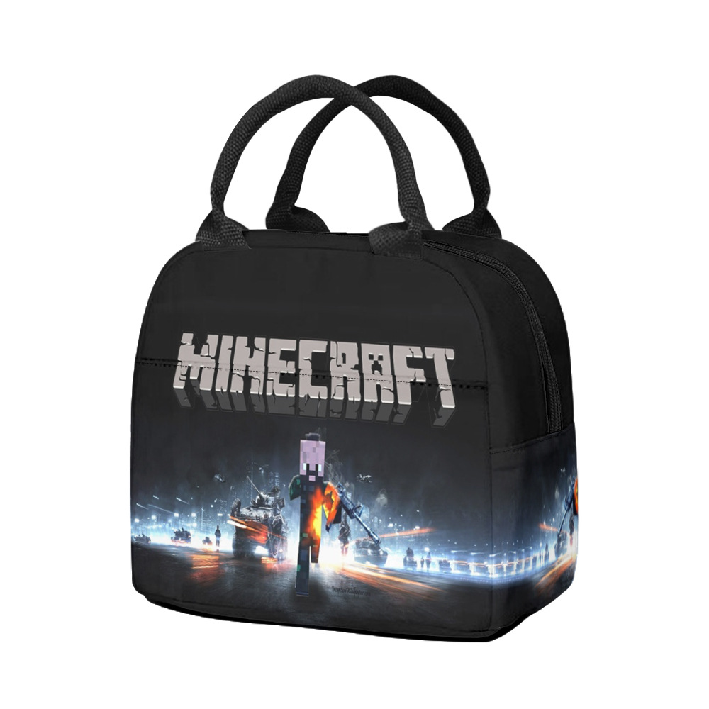 Minecraft Insulated Lunch Bag Supplies Food Carrier Snacks Picnic Beach ...