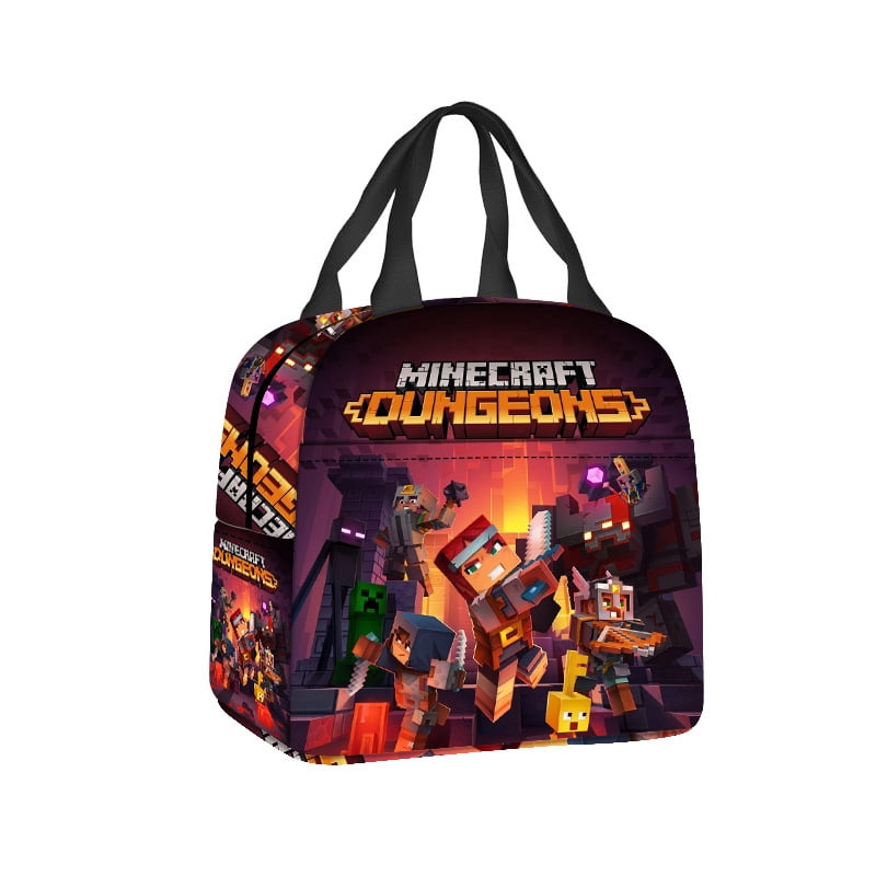 Minecraft Insulated Lunch Bag Supplies Food Carrier Snacks Picnic Beach ...
