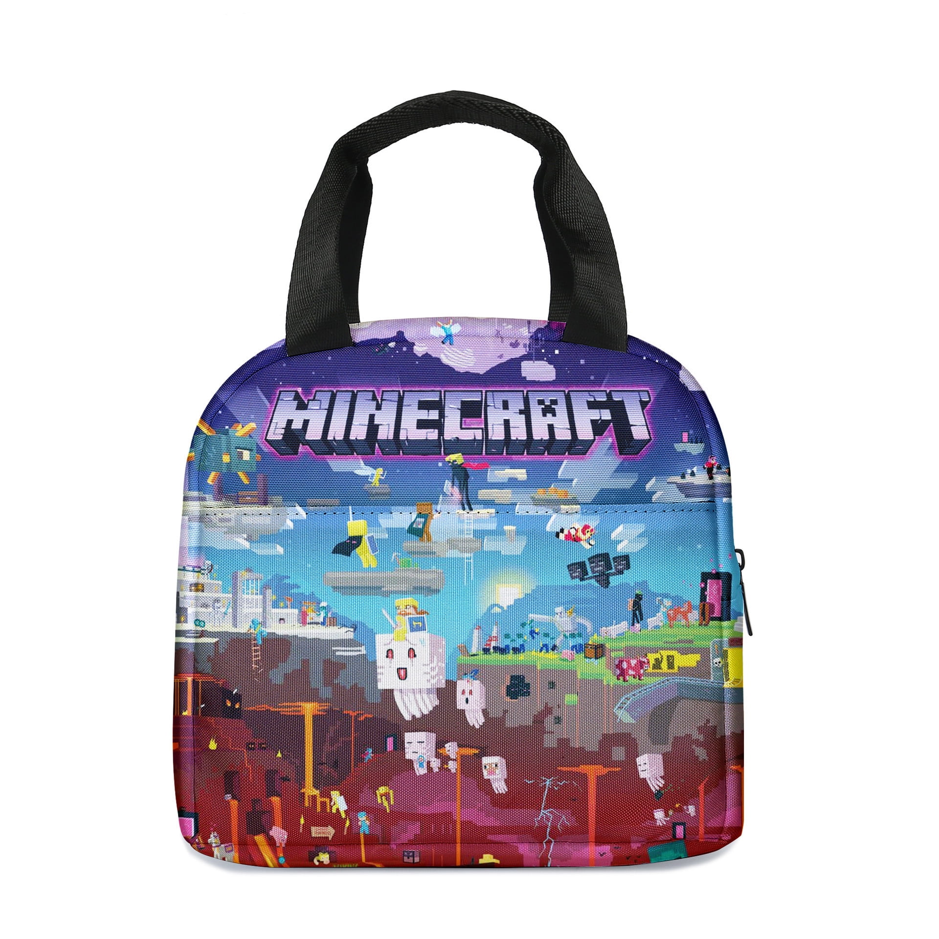 Minecraft Insulated Lunch Bag Supplies Food Carrier Snacks Picnic Beach Days Travel Gamer ...