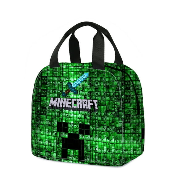 Minecraft Insulated Lunch Bag Supplies Food Carrier Snacks Picnic Beach ...