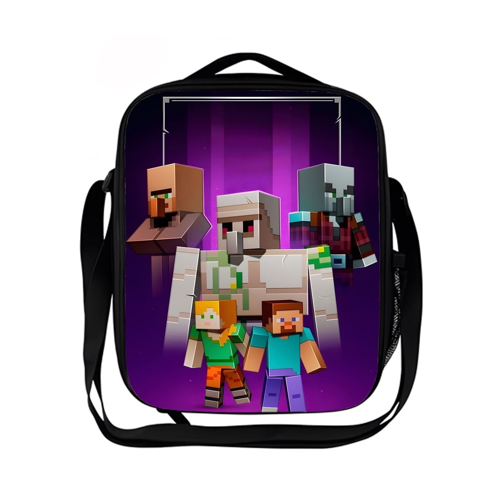 Minecraft Insulated Lunch Bag Supplies Food Carrier Snacks Picnic Beach ...