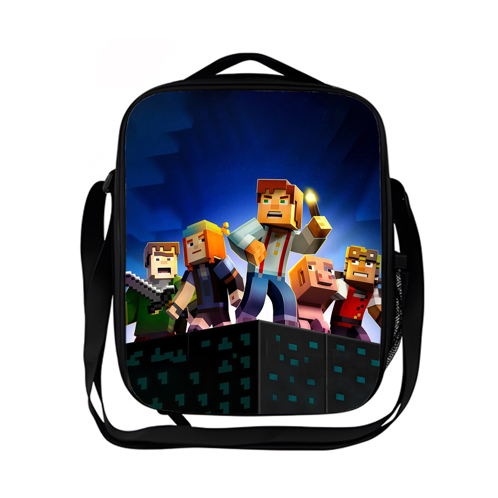 Minecraft Insulated Lunch Bag Supplies Food Carrier Snacks Picnic Beach ...