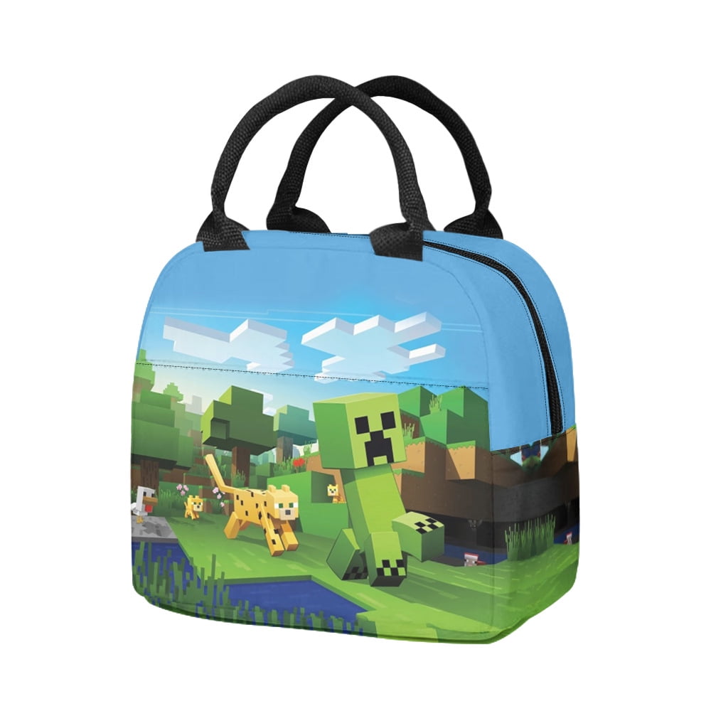 Minecraft Insulated Lunch Bag Supplies Food Carrier Snacks Picnic Beach ...