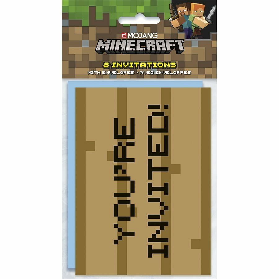 Minecraft Invitations [8 Per Package] - Walmart.com
