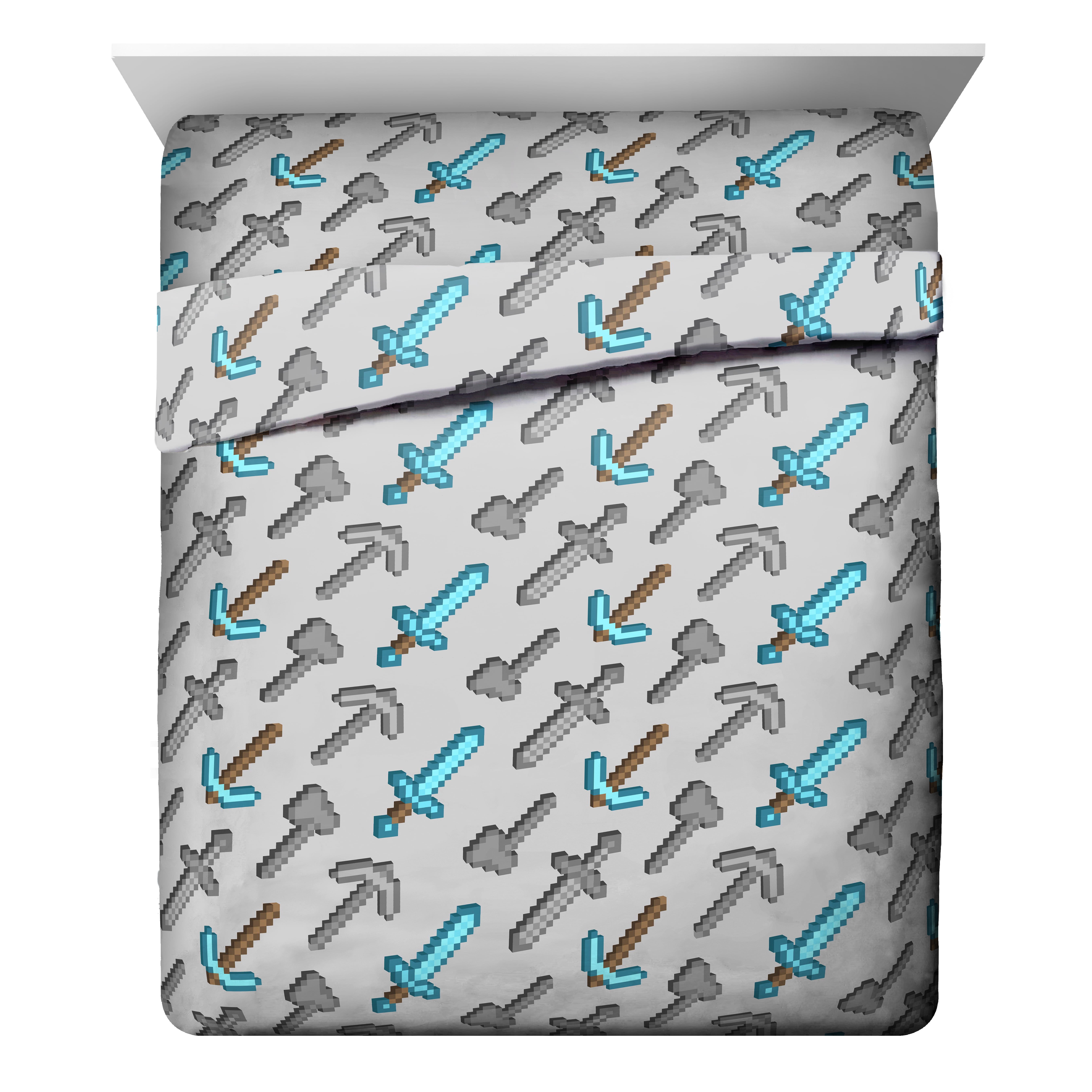 Minecraft Video Game Isometric Characters Kids Full Fitted Sheet Set ...