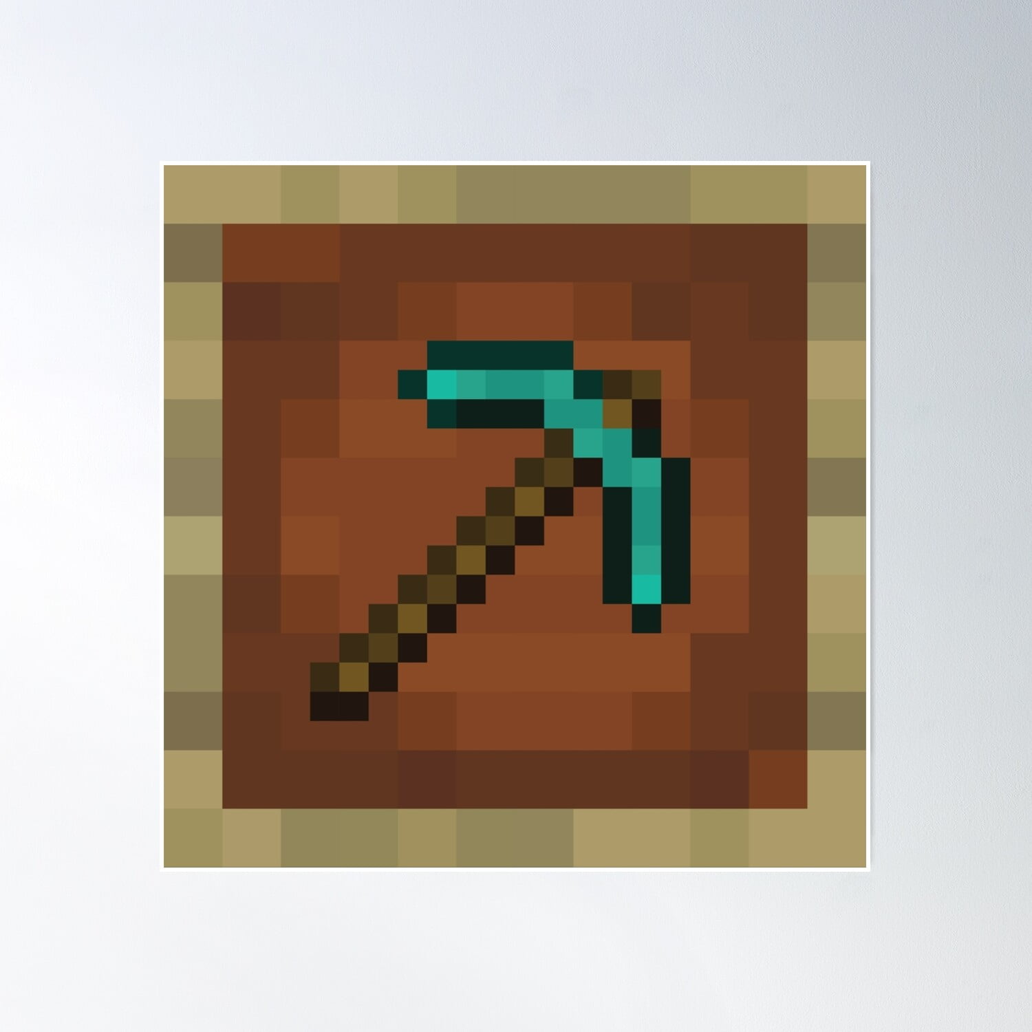 Minecraft Item Frame Diamond Pickaxe Poster Wall Art, Modern Wall Decor ...