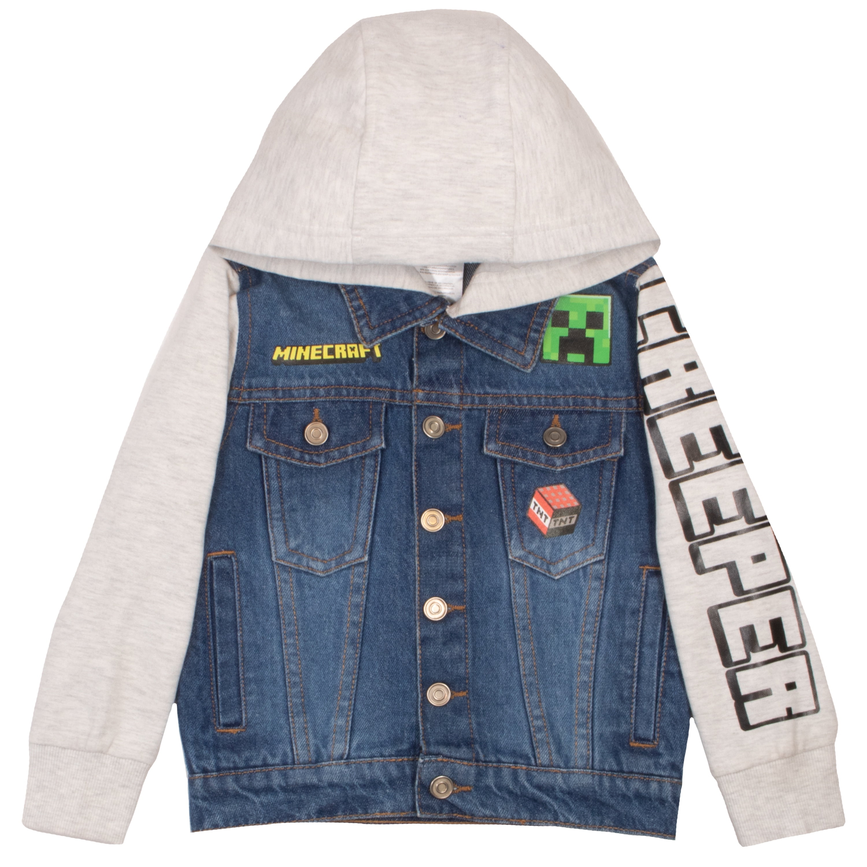 Minecraft Jean Jacket with Hoodie Minecraft Denim Jacket for Little and ...