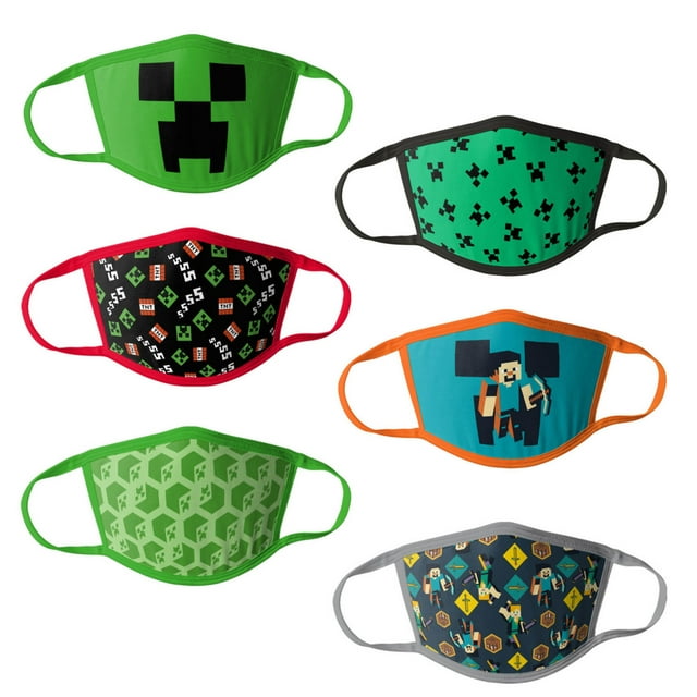 Minecraft Kids Face Masks 6 Pieces - Walmart.com