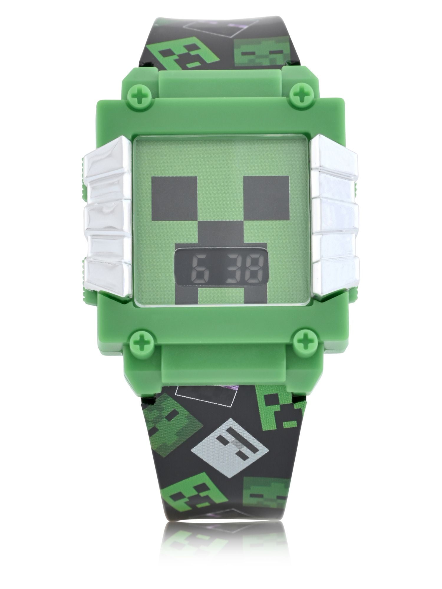 Minecraft Kids Flashing Lights LCD Watch with Printed Strap MIN4232WM ...