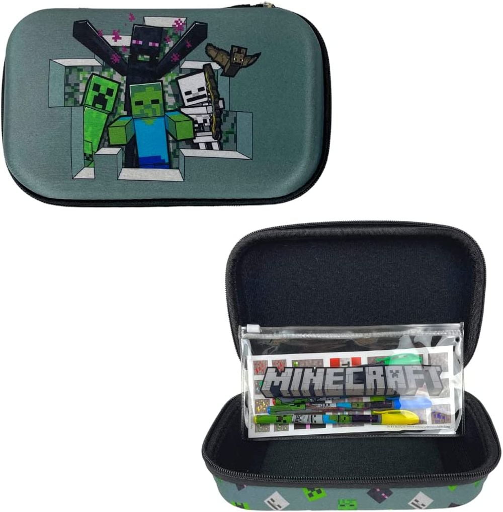 Minecraft Kids Video Game Supply Holder with Stickers: Zipper Pouch, 5 ...