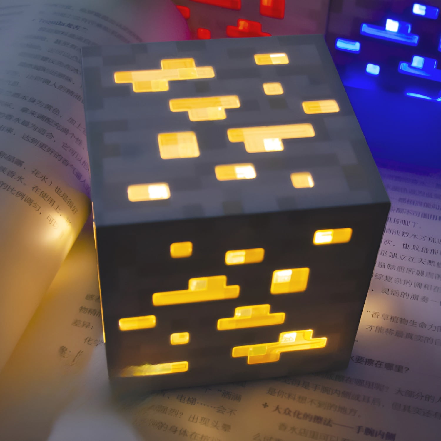 Minecraft, LED Night Light, Glowing Diamond Ore & Color-Changing Potion ...