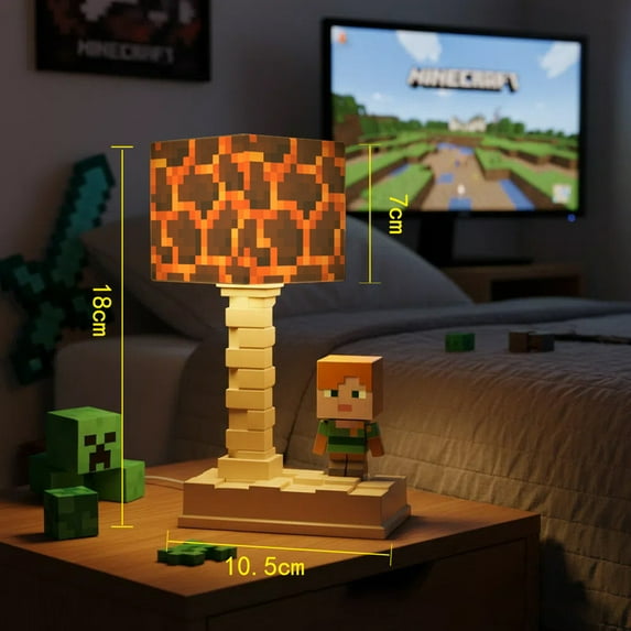 Minecraft Lava Block Night Light with Type-C Charging, 5-Level Light ...
