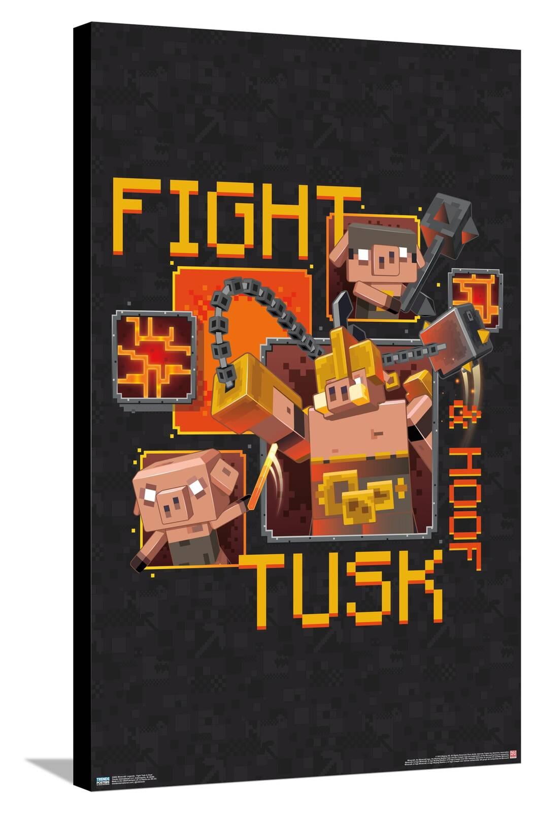 Minecraft: Legends - Fight Tusk & Hoof Canvas Wall Poster, 22.375" x 34 ...