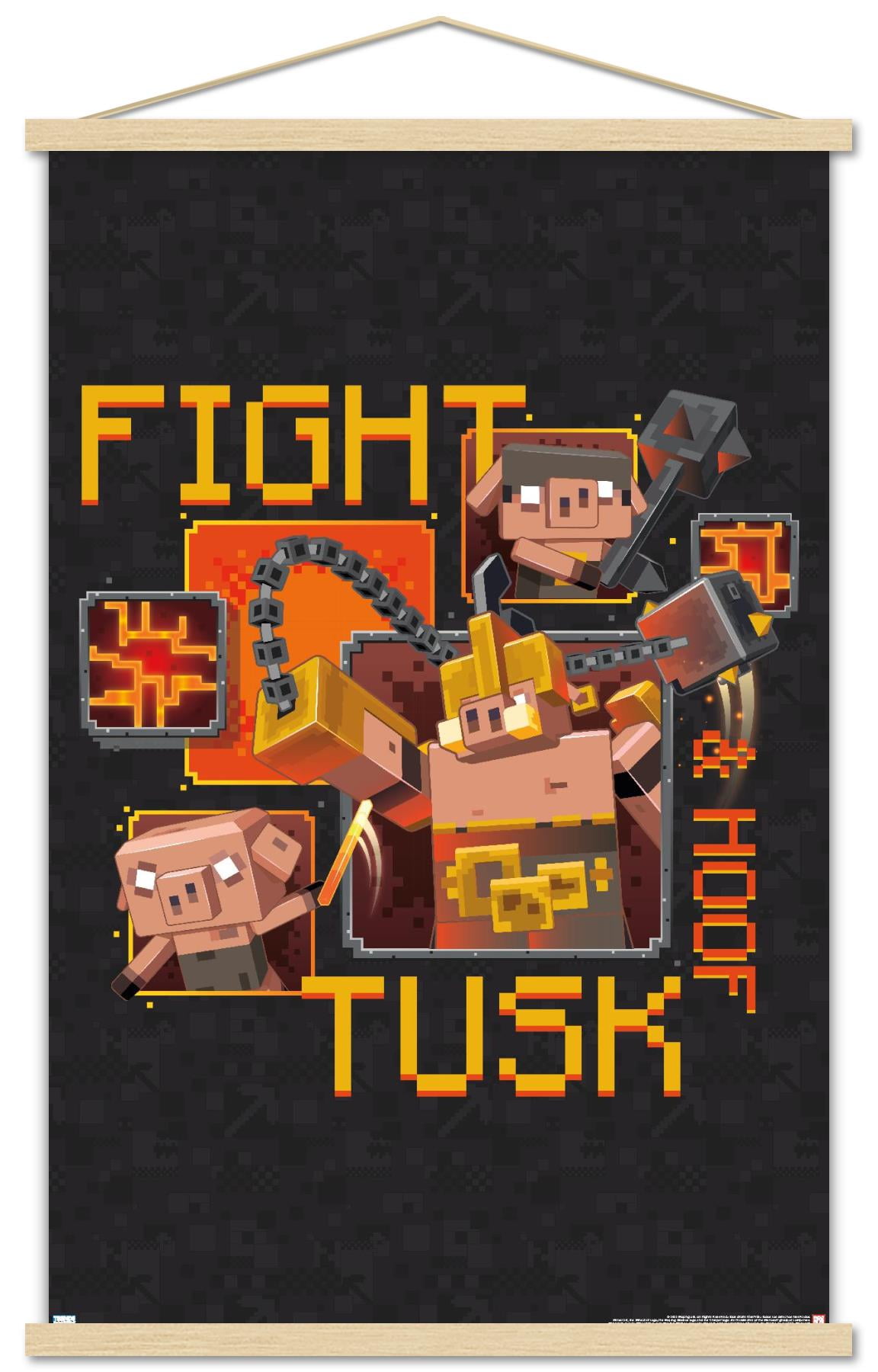 Minecraft: Legends - Fight Tusk & Hoof Wall Poster with Magnetic Frame ...