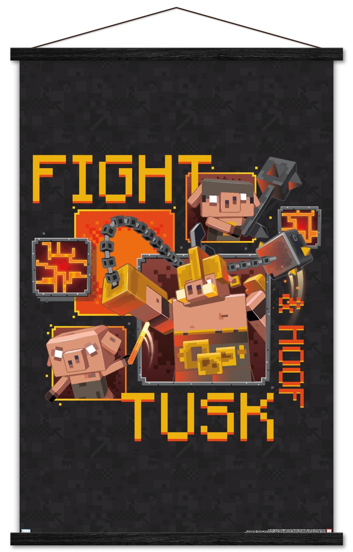 Minecraft: Legends - Fight Tusk & Hoof Wall Poster with Magnetic Frame ...