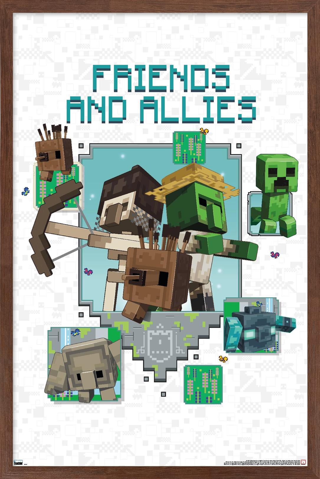 Minecraft: Legends - Friends and Allies Wall Poster, 22.375" x 34 ...