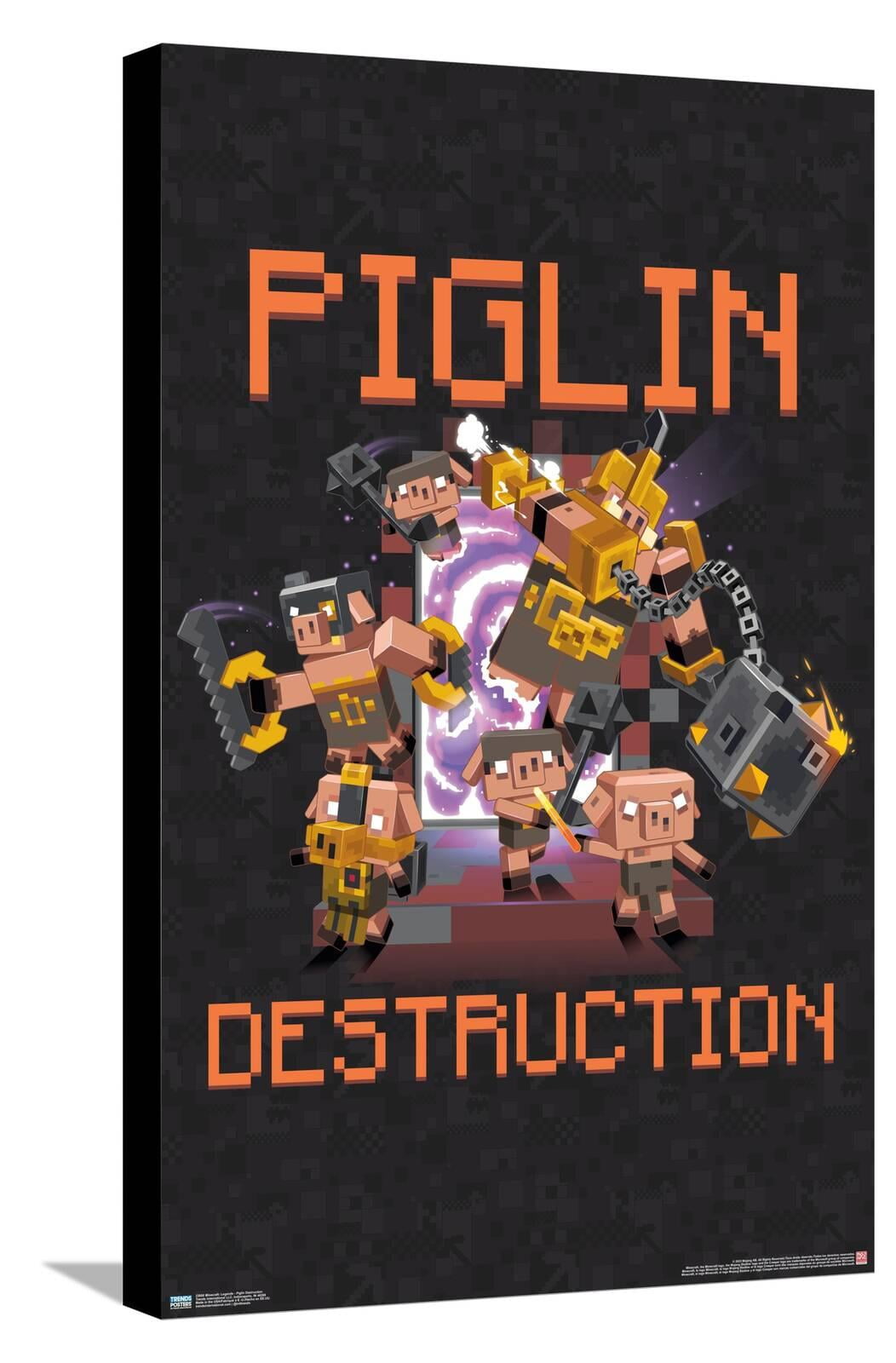 Minecraft: Legends - Piglin Destruction Canvas Wall Poster, 14.725" x ...