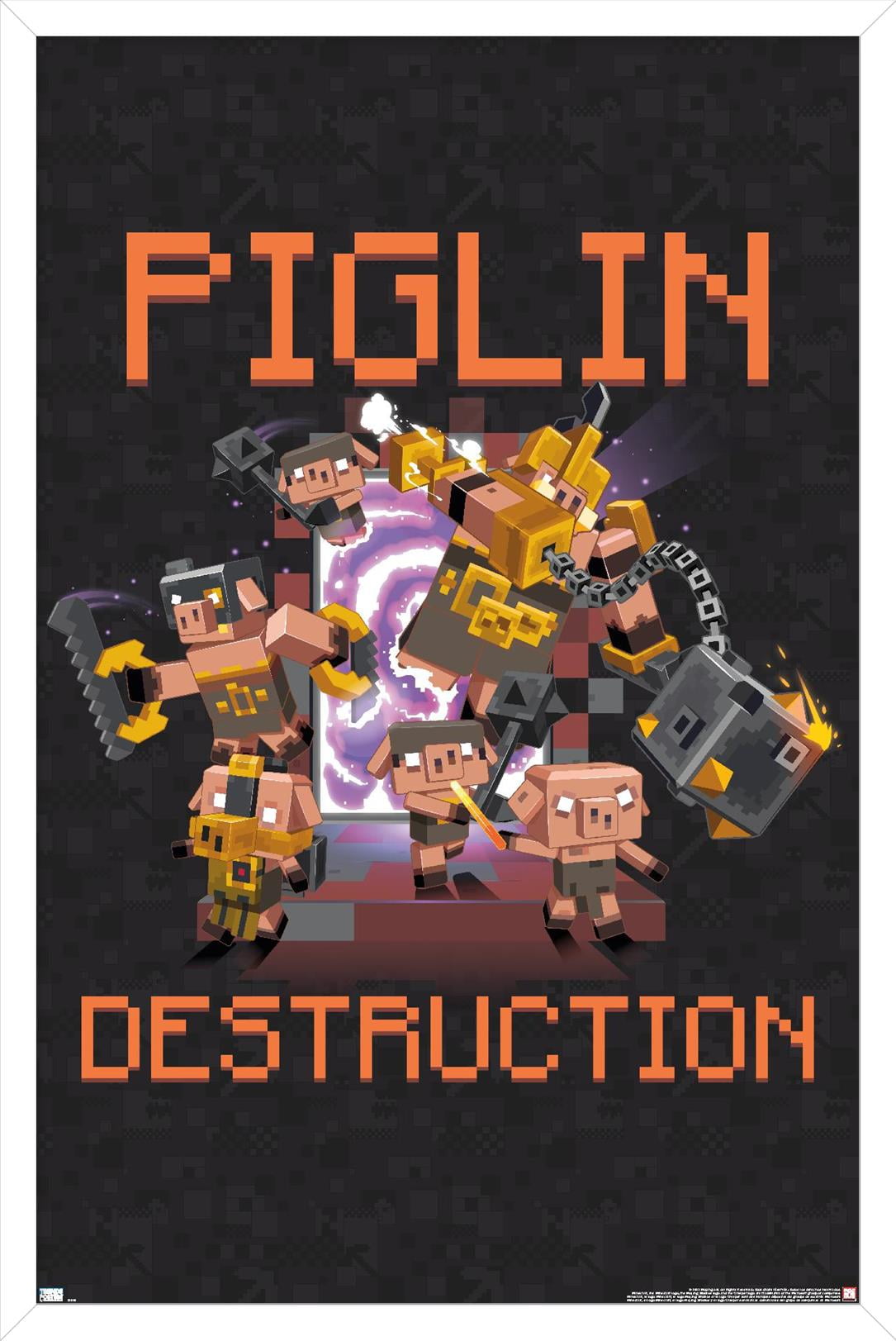 Minecraft: Legends - Piglin Destruction Wall Poster, 14.725" x 22.375 ...