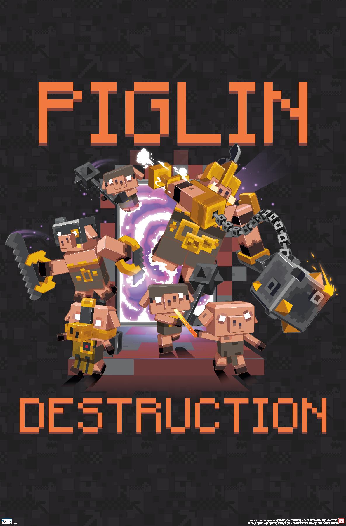 Minecraft: Legends - Piglin Destruction Wall Poster, 14.725" x 22.375 ...