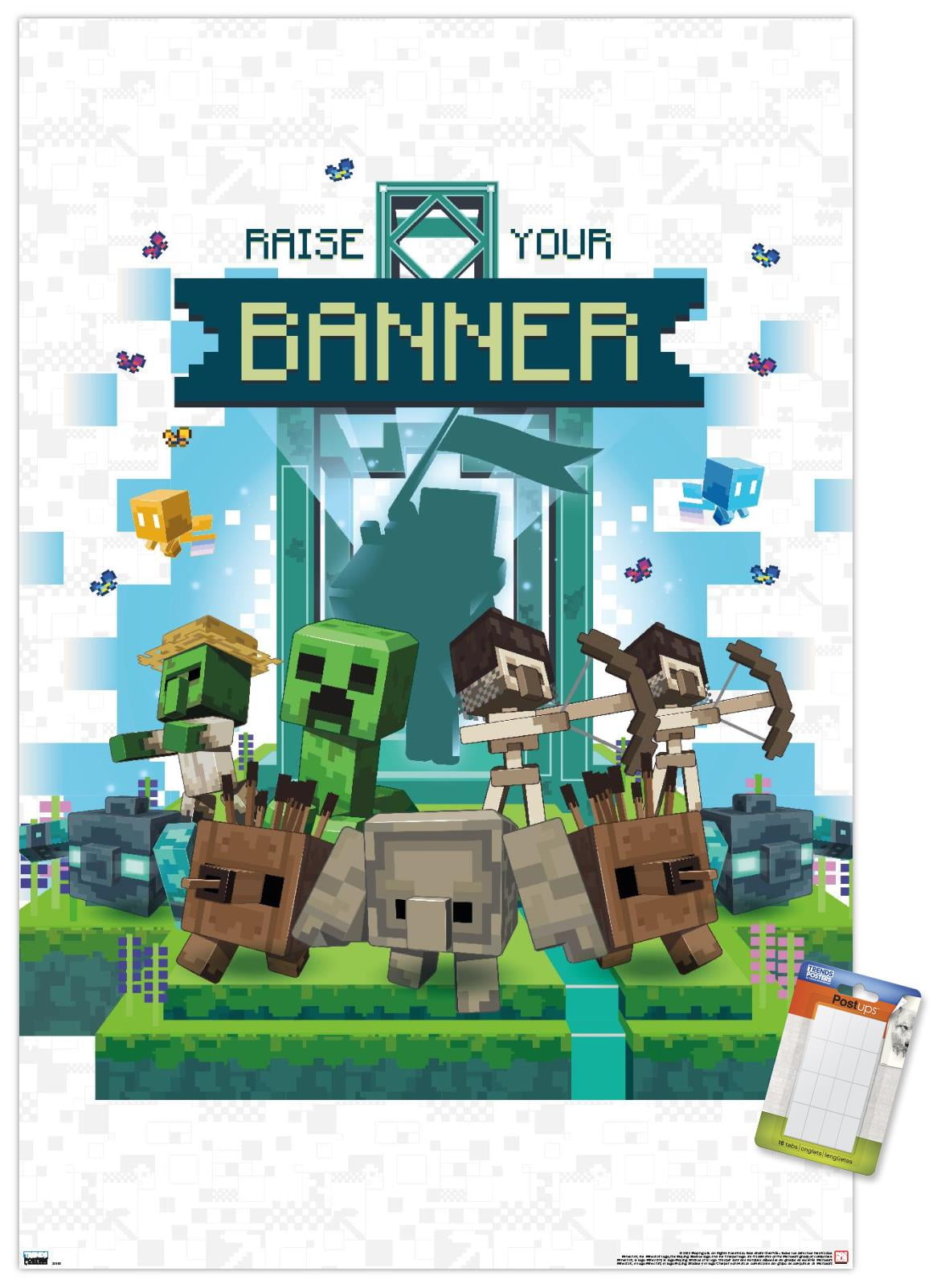 Minecraft: Legends - Raise Your Banner Wall Poster, 14.725" x 22.375 ...