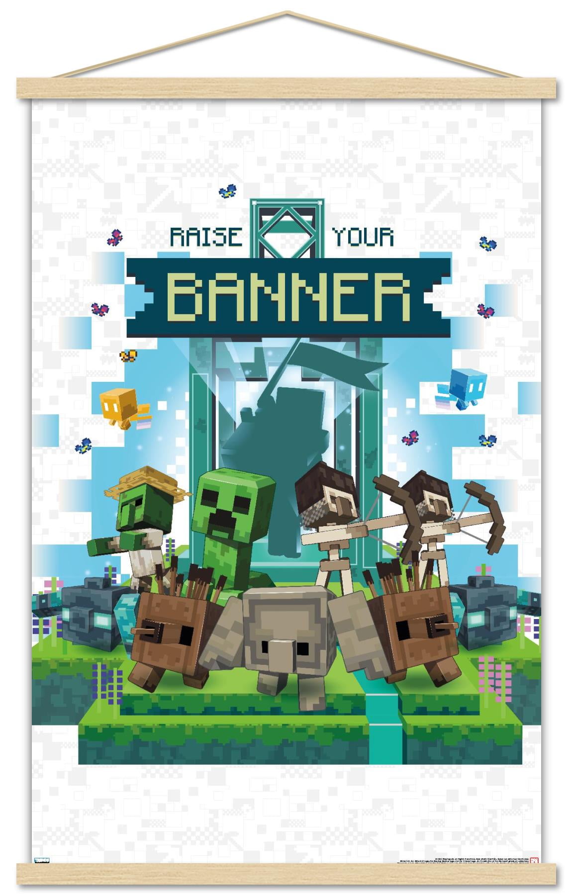 Minecraft: Legends - Raise Your Banner Wall Poster with Magnetic Frame ...