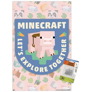 Minecraft - Fight The Ender Dragon Wall Poster, 14.725" x 22.375 ...