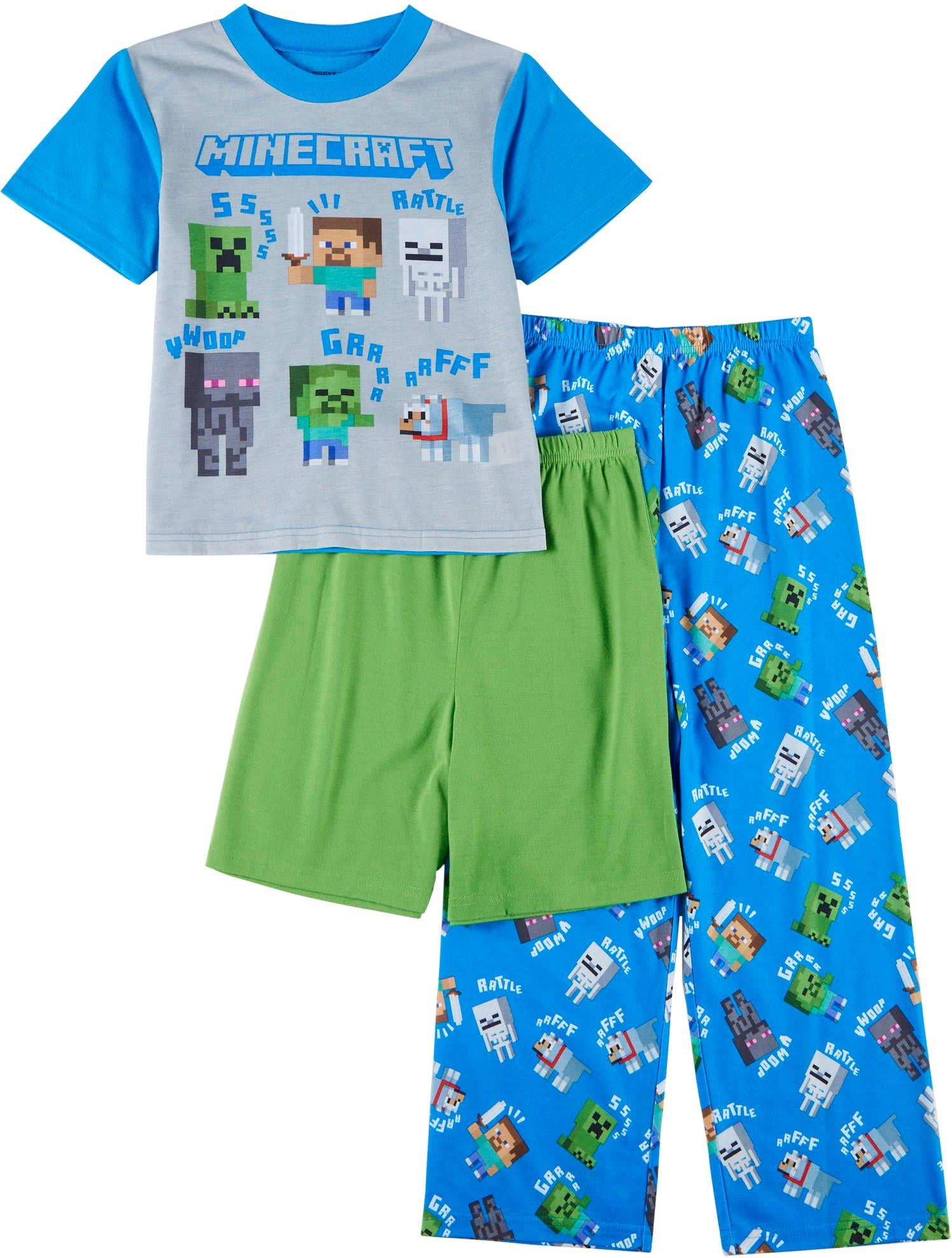 Minecraft Little Boys 3-pc. Short Sleeve Rattle Pajama Set - Walmart.com