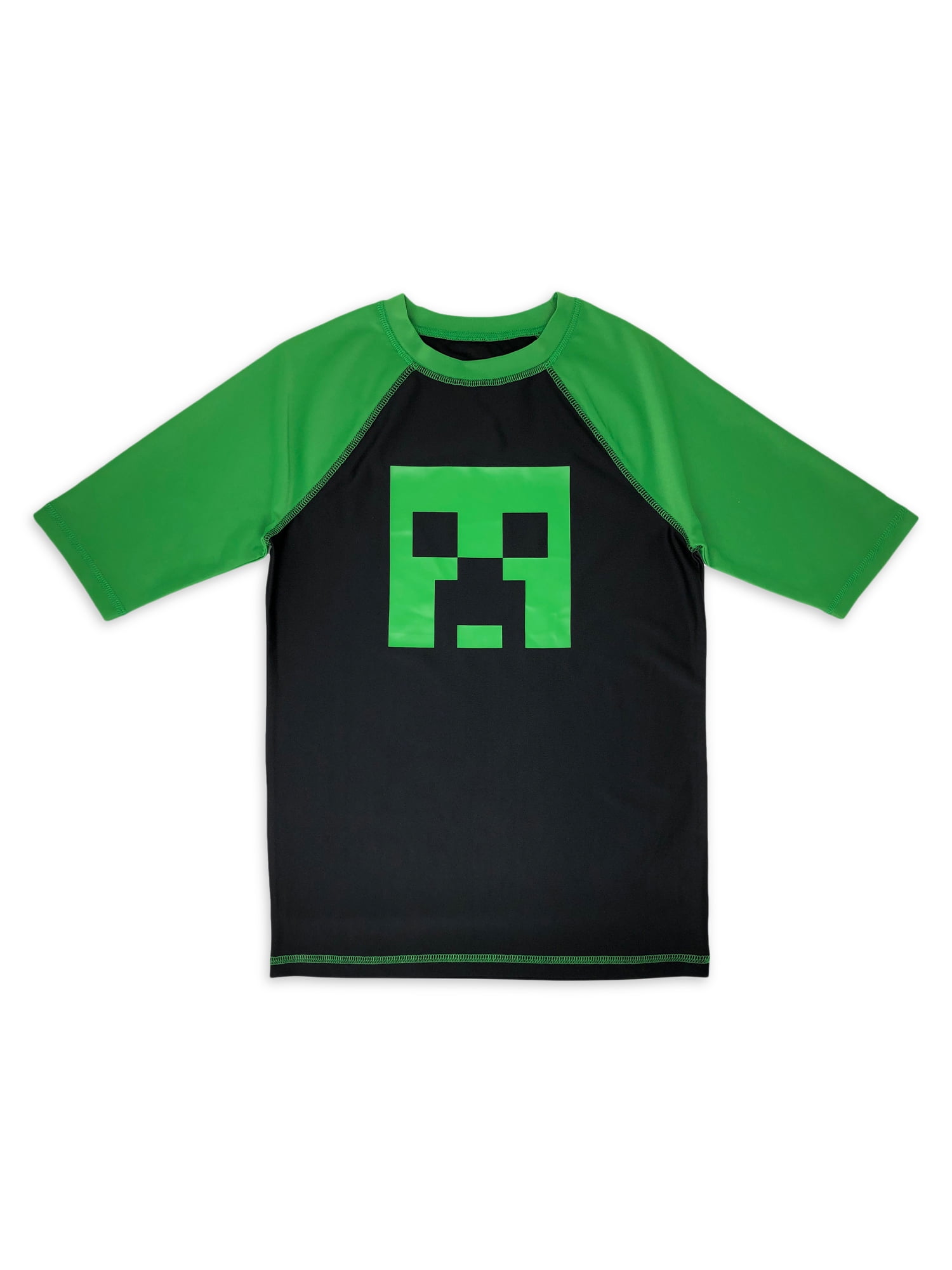 Minecraft Little Boys & Big Boys Rashguard Swim Shirt - Walmart.com