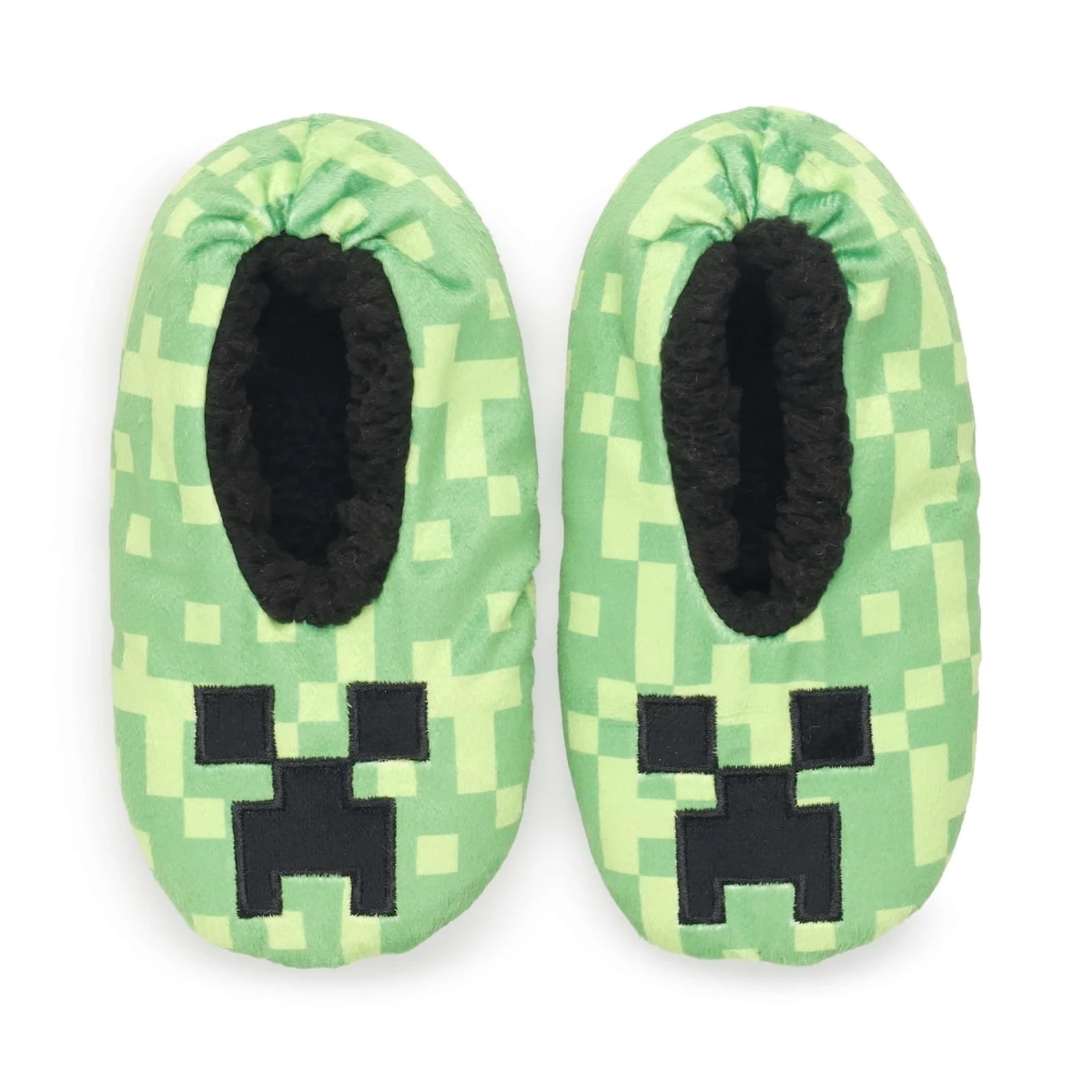 Minecraft Little Boys' Creeper Print Slippers Socks (Size M/L ...
